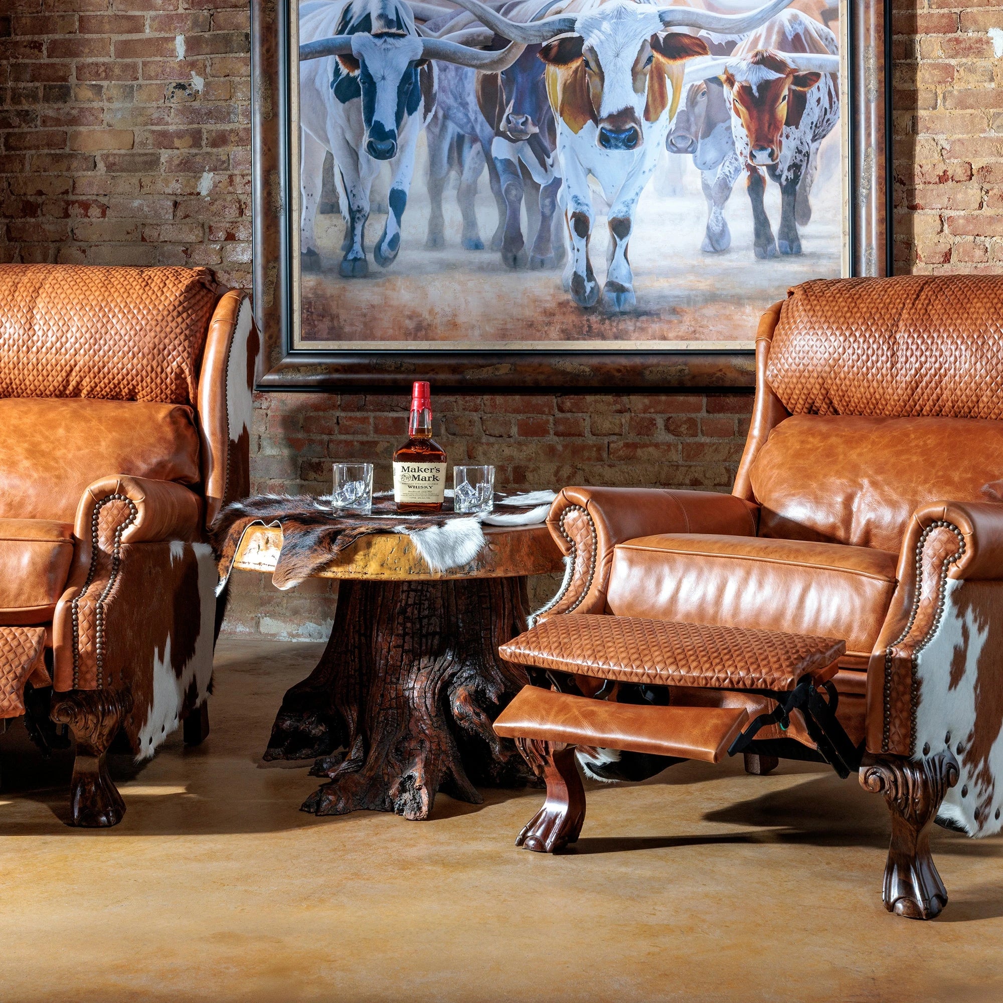 Western Leather Recliners – Handcrafted Cowhide Recliners for Ranch ...
