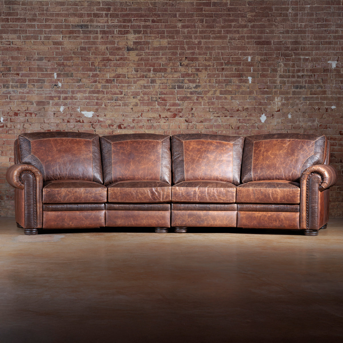 Bison Leather Recliner Sectional Sofa | High-End Western Sofas – Into ...