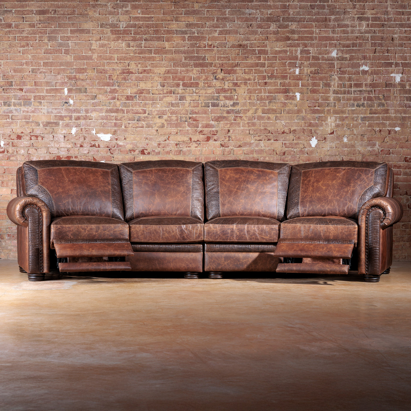 Bison Leather Recliner Sectional Sofa | High-End Western Sofas – Into ...