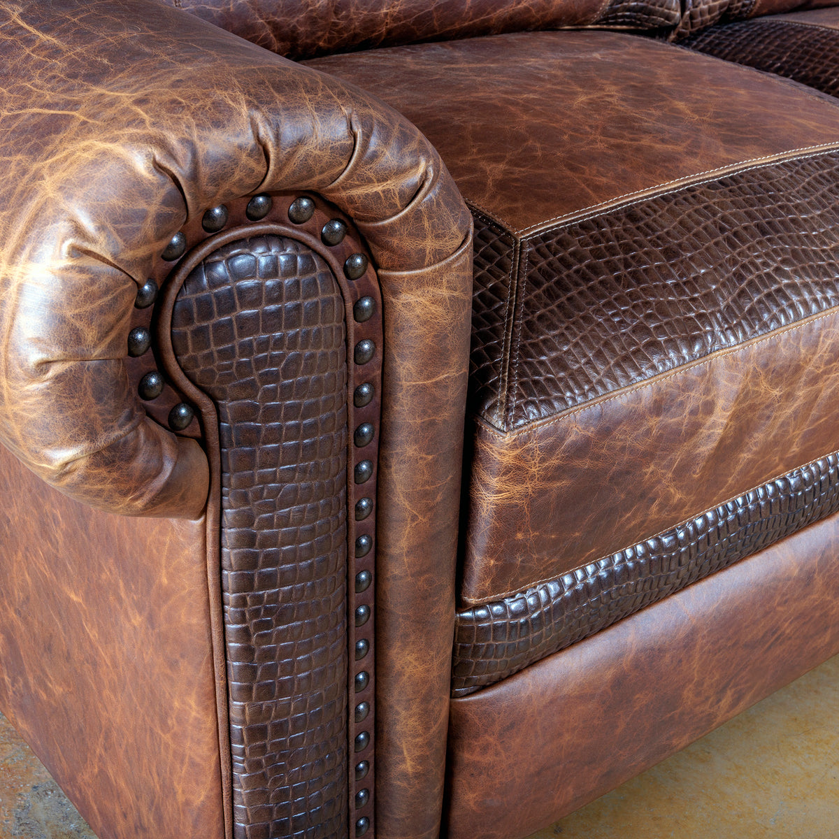 Bison Leather Recliner Sectional Sofa | High-End Western Sofas – Into ...