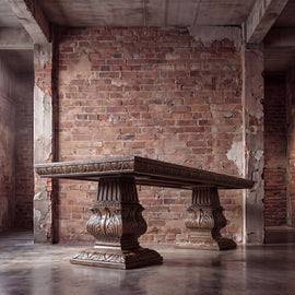 Castilian Pedestal Dining Table | Hand-Carved Western Heirloom – Into ...